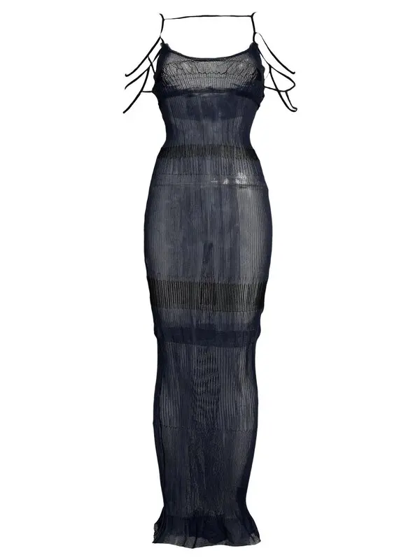 Jacquemus Two-tone Knitted Maxi Dress - Blue