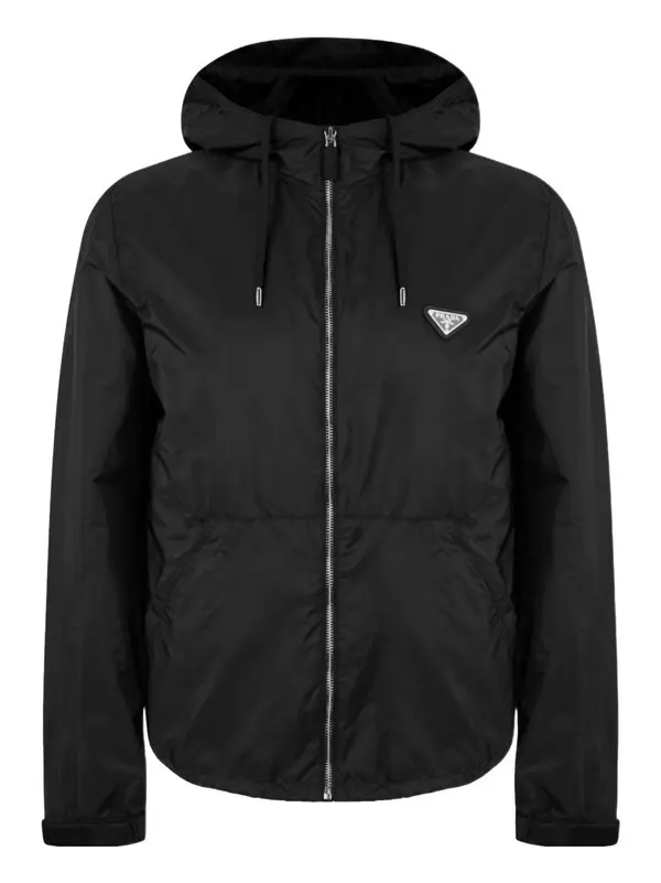 Prada Re-nylon Windbreaker With Hood - Black