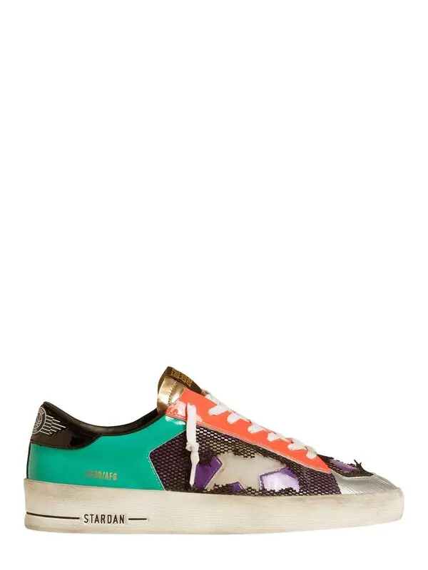 GOLDEN GOOSE Stardan Sneakers In Patent Leather And Mesh - Nude