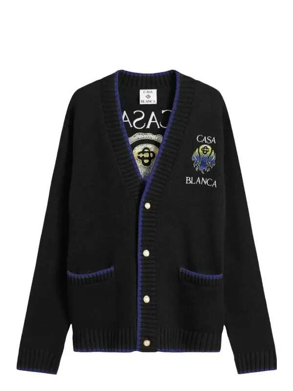 Casablanca Flaming Tennis Ball Cardigan - Black