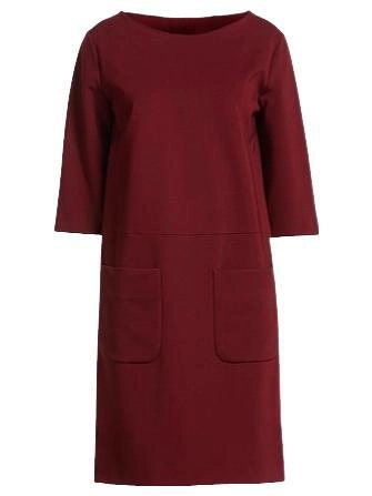 Max Mara Fitted Midi Dress With Crewneck And Pockets - Brown