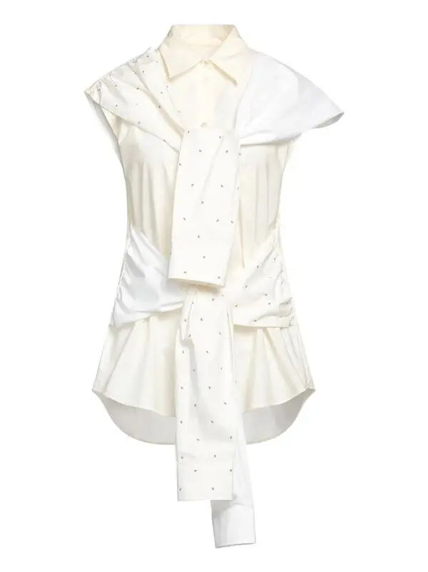 MAISON MARGIELA Two-tone Woven Shirt With Belt Detail - No