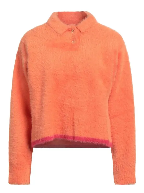 Jacquemus Two-tone Knit Polo Sweater - Orange