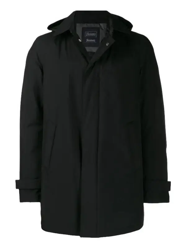 Herno Detachable Hood Overcoat - Black
