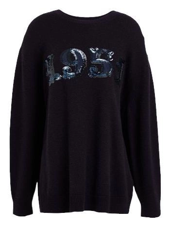 Max Mara Knitted Sweater With Sequins - Blue