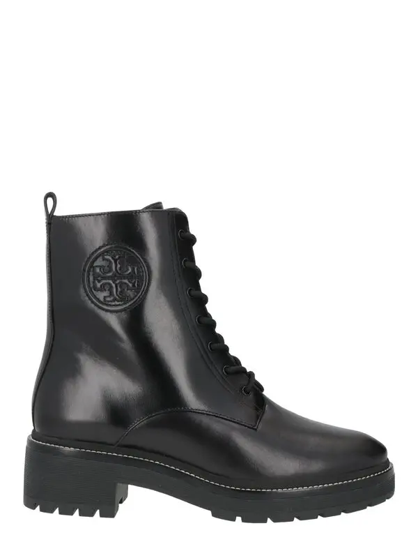 Tory Burch Leather Combat Boots - Black