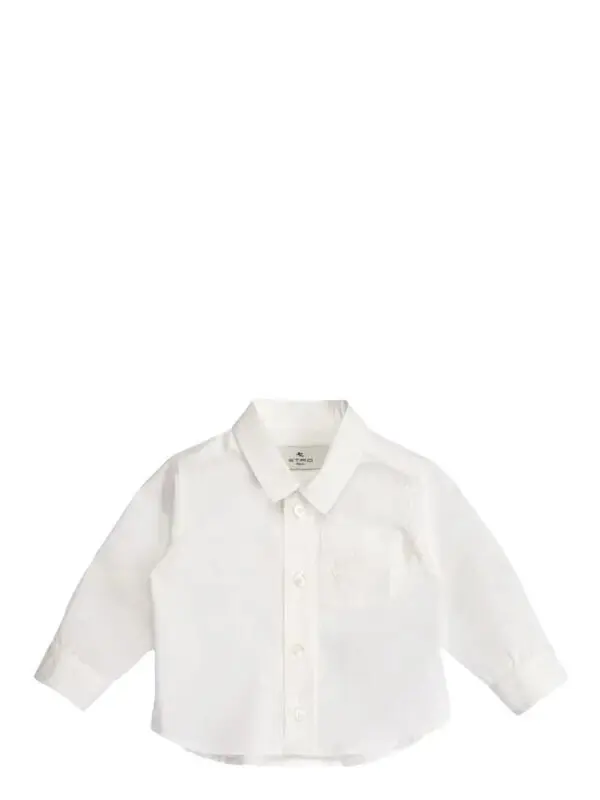 Etro Embroidered Pegaso Detail Cotton Shirt - White
