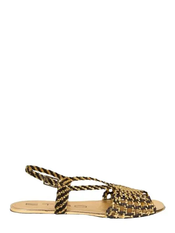 Etro Woven Flat Sandals - Nude