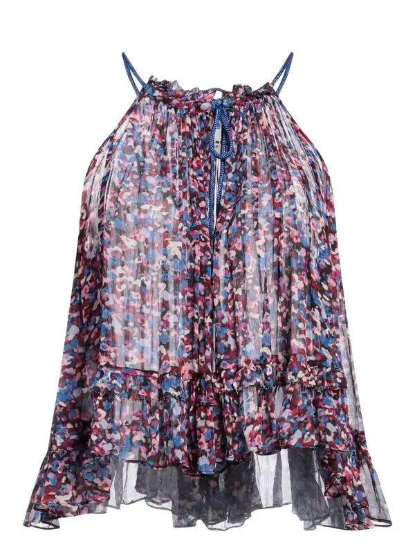 Isabel Marant Étoile Sleeveless Printed Halter Neck Top - Multicolor