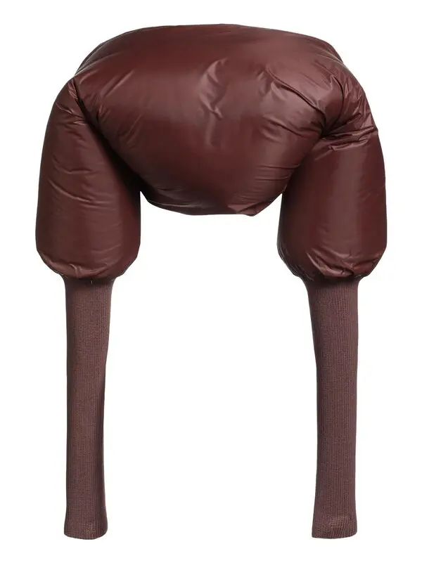 Rick Owens Knitted Shrug With Duck Down Filling - Red