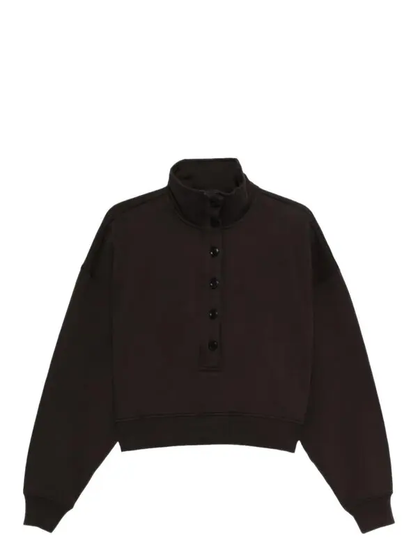 Citizens Of Humanity Mirelle High-neck Button-up Sweatshirt - Black