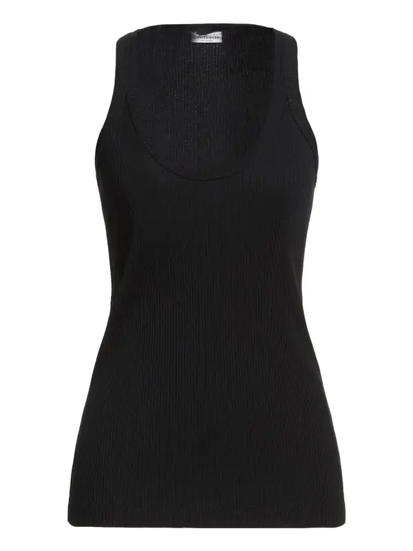 Brunello Cucinelli Ribbed Jersey Sleeveless Vest - Black