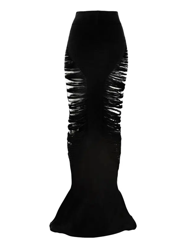 Rick Owens Wool Midi Skirt - Black