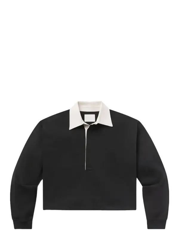 Citizens Of Humanity Aris Rugby Cropped Long-sleeve Polo Shirt - Black