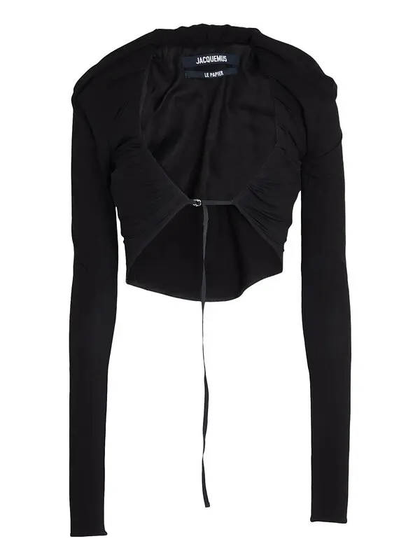 Jacquemus Stretch Solid Knit Sweater - Black