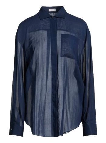 Brunello Cucinelli Sheer Organza Shirt - Blue