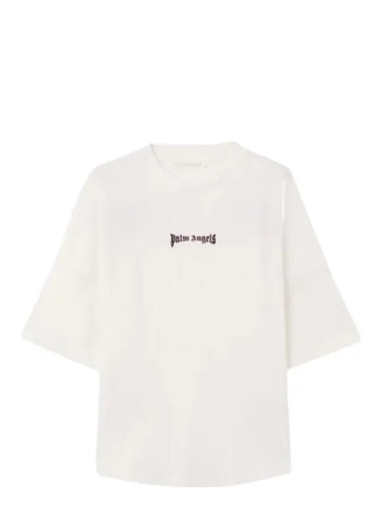 Palm Angels Logo Print Crewneck T-shirt - White