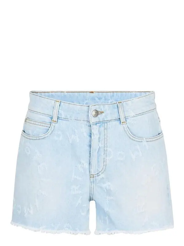 Stella McCartney Logo Denim Shorts - Blue