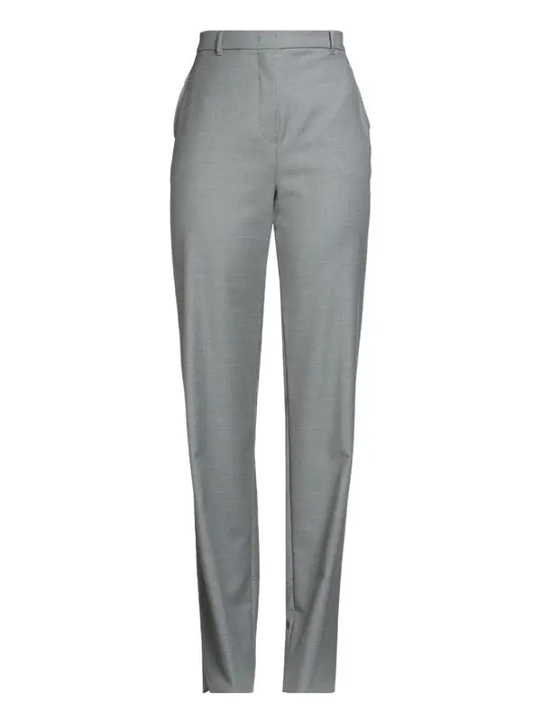 Max Mara Straight-leg Trousers In Cool Wool - Grey