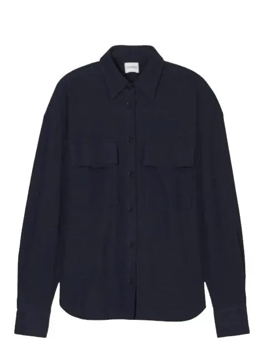 Closed Ribbed Pocket Shirt - Blue