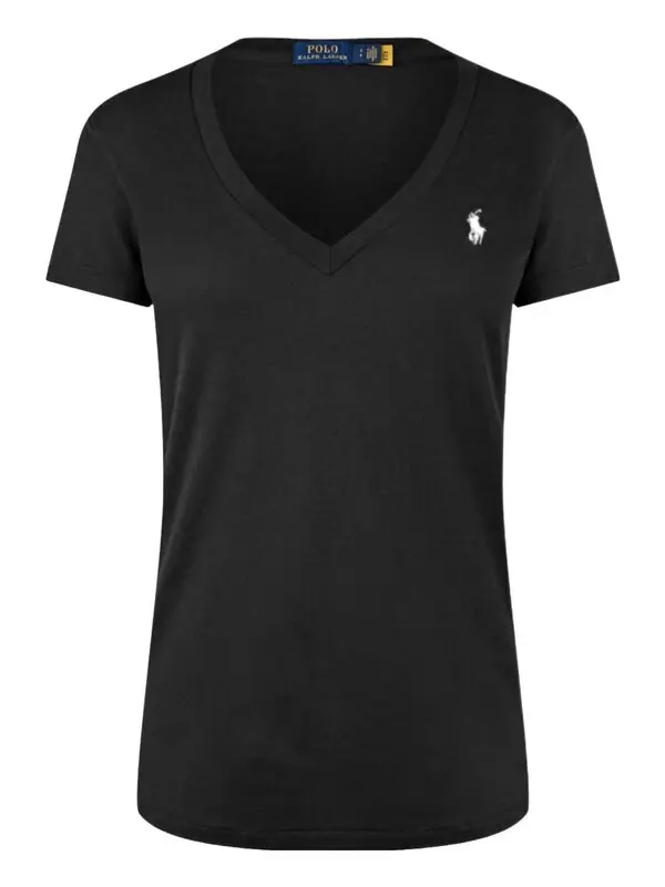 Polo Ralph Lauren Logo V-neck T-shirt - Black