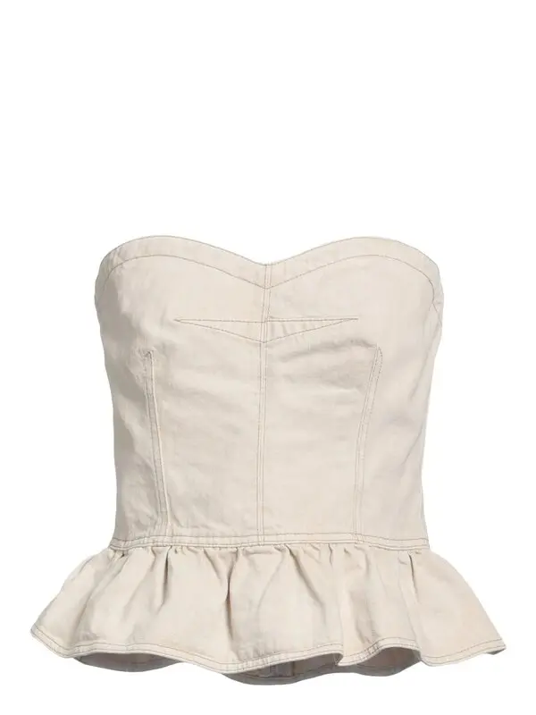 Isabel Marant Étoile Strapless Denim Top With Peplum - Multicolour