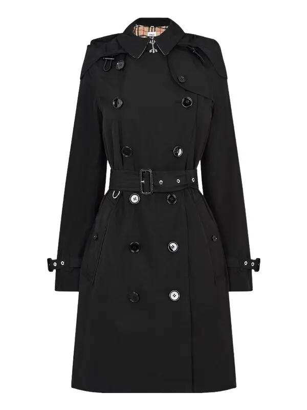 Burberry Double-breasted Long-sleeved Trench Coat - Black