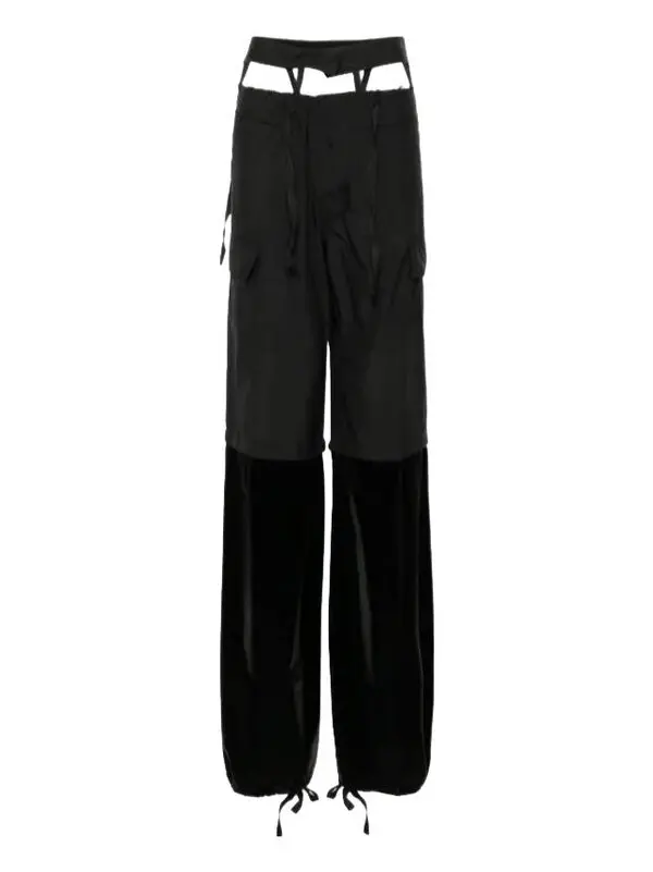 Ottolinger Patchwork Trousers With Raw-cut Finish - Black
