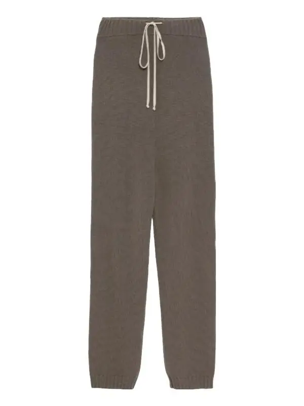 Rick Owens Drawstring Ribbed Hem Casual Pants - Cedar Brown