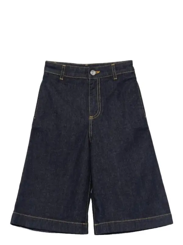 Etro Embroidered Pocket Denim Shorts - Black