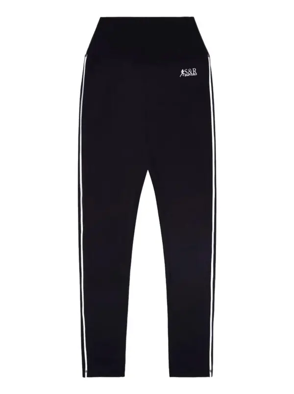 SPORTY  RICH Striped Leggings - Black