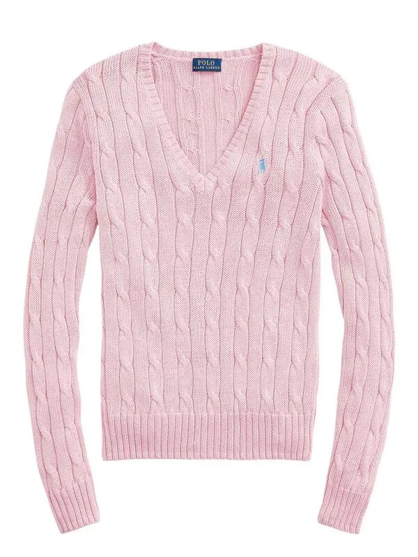 Polo Ralph Lauren Twisted Knitted V-neck Sweater - Pink