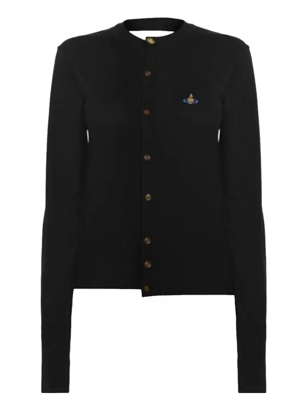 VIVIENNE WESTWOOD Logo Embroidered Cardigan - Black