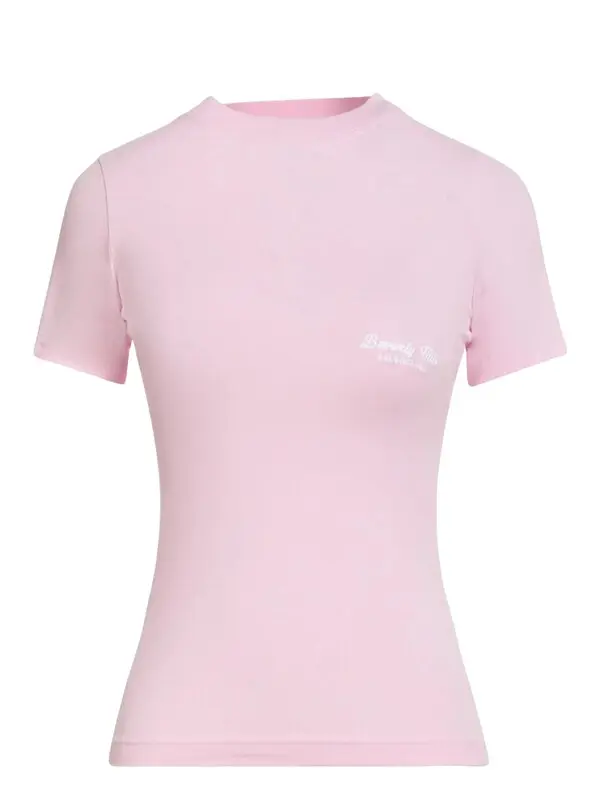 Balenciaga Embroidered Jersey T-shirt - Pink