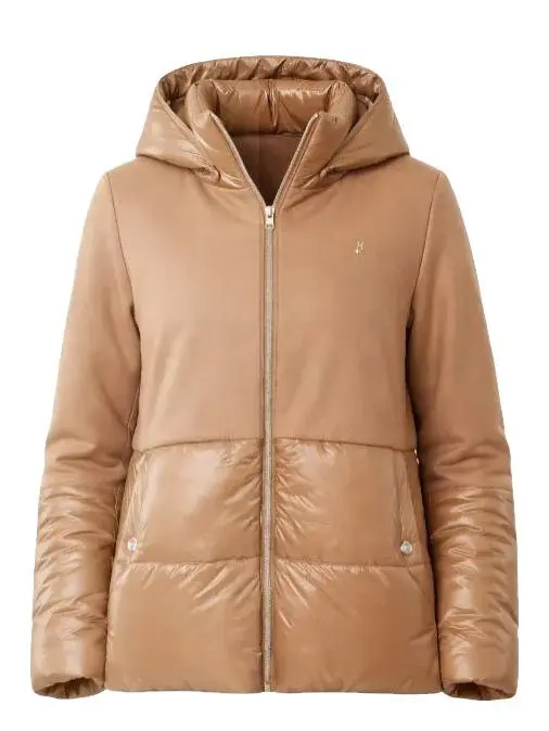 Herno Panelled Hooded Jacket - Nude