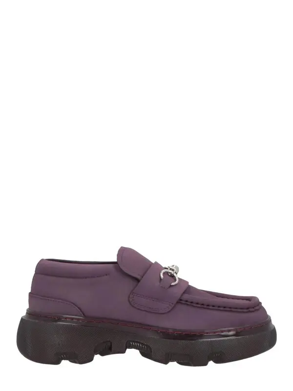 Burberry Leather Loafers With Thick Sole - Black