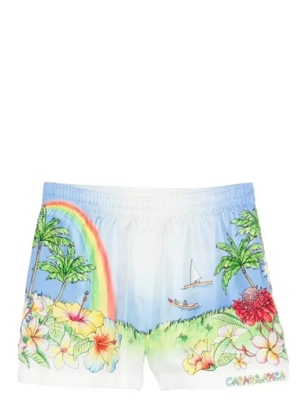 Casablanca Aloha Swim Shorts - White