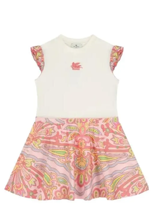 Etro Paisley Print Ruffled Dress - White