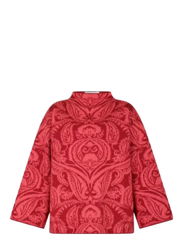 Etro Jacquard Mock-neck Sweater - Red