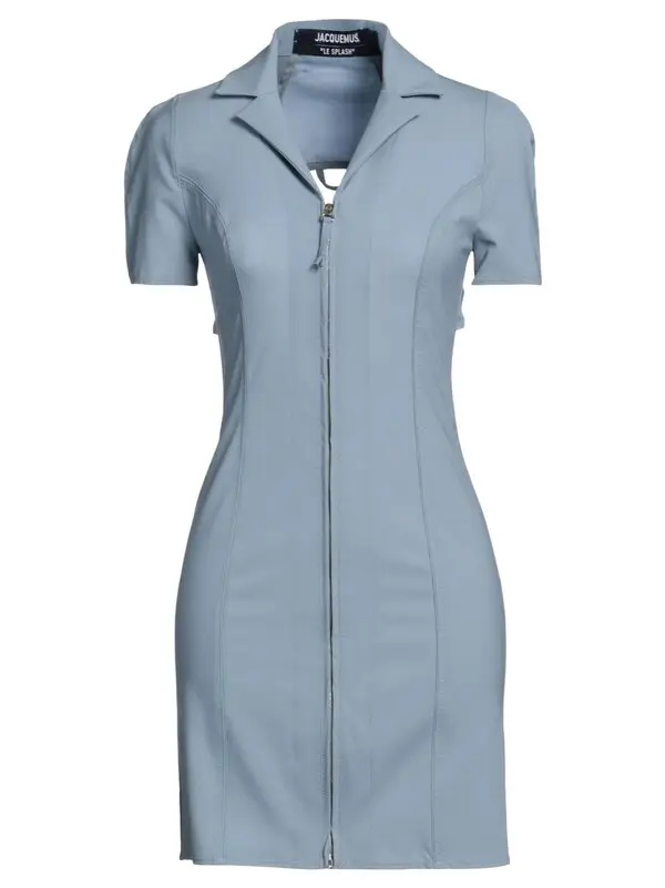 Jacquemus Solid-color Short-sleeve Shirt Dress - Blue