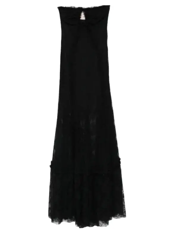 ANIYE BY Era Ruffled Lace Strapless Maxi Dress - Black