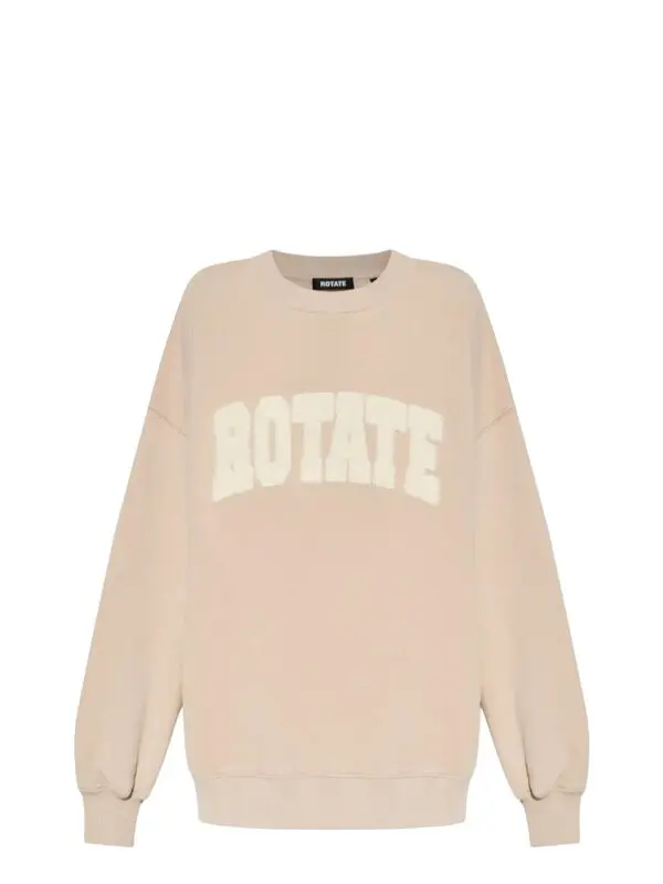 ROTATE BY BIRGER CHRISTENSEN Logo Appliqué Crewneck Sweatshirt - Beige