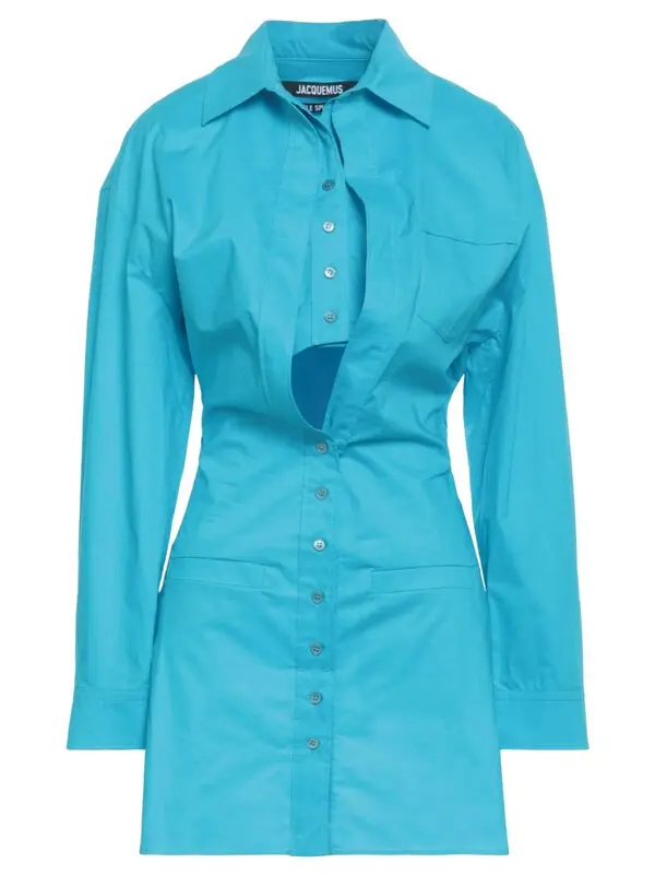 Jacquemus Woven Shirt Dress - Blue