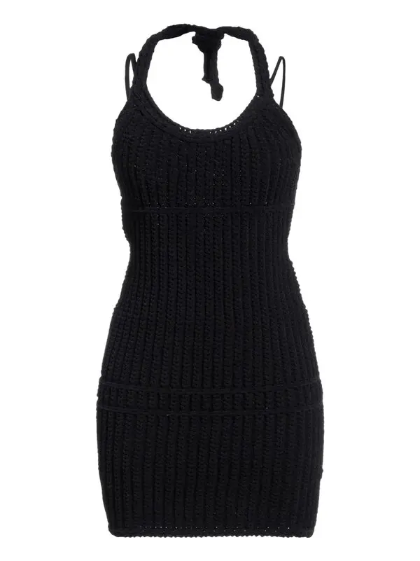 Jacquemus Sleeveless Knit Bodycon Dress - Black