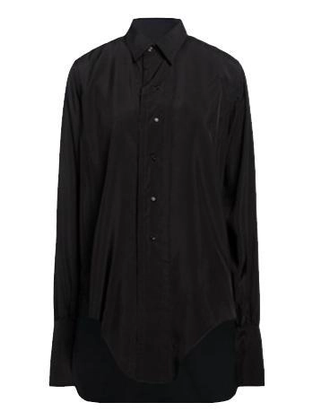 MAISON MARGIELA Oversized Satin Shirt - Black