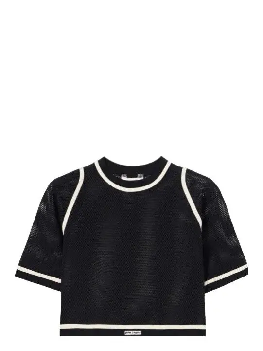 Palm Angels Logo-detail Cropped T-shirt - Black