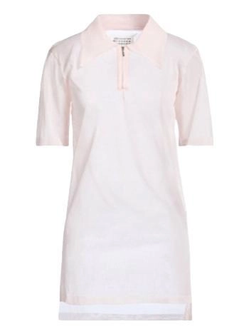 MAISON MARGIELA Knitted Short-sleeved Half-zip Shirt - Pink