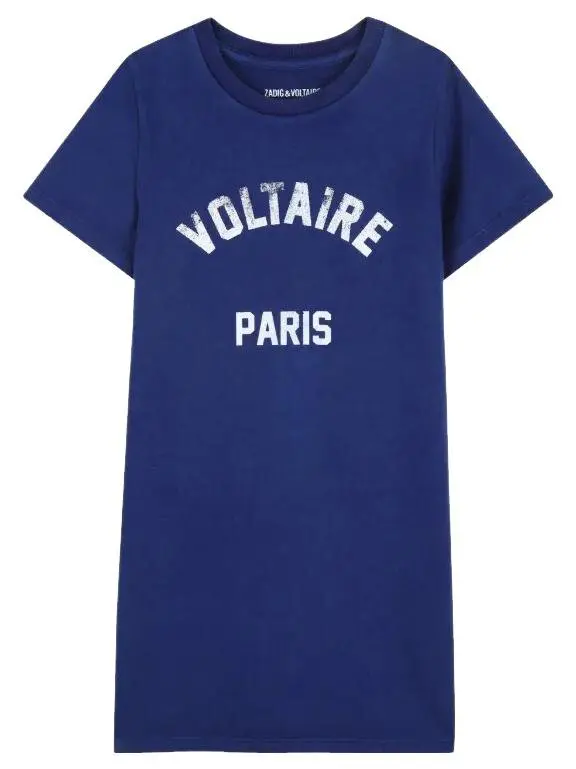 Zadig&Voltaire Printed Short Sleeve Dress - Blue