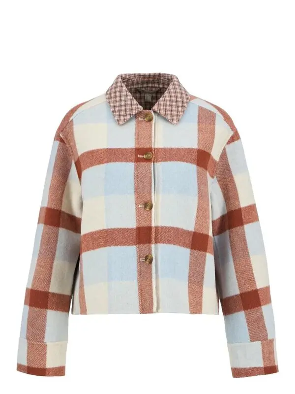 Barbour Plaid Long Sleeve Jacket - White
