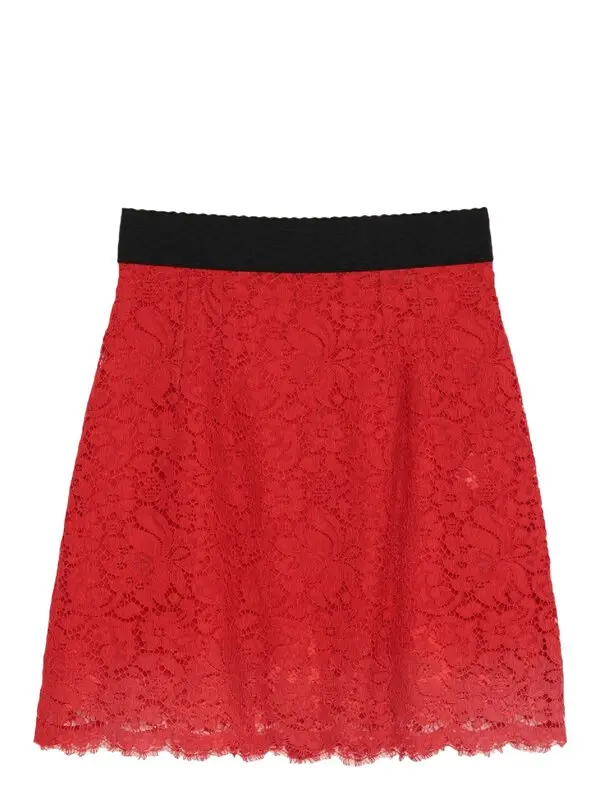 Dolce & Gabbana Lace Mini Skirt - Red